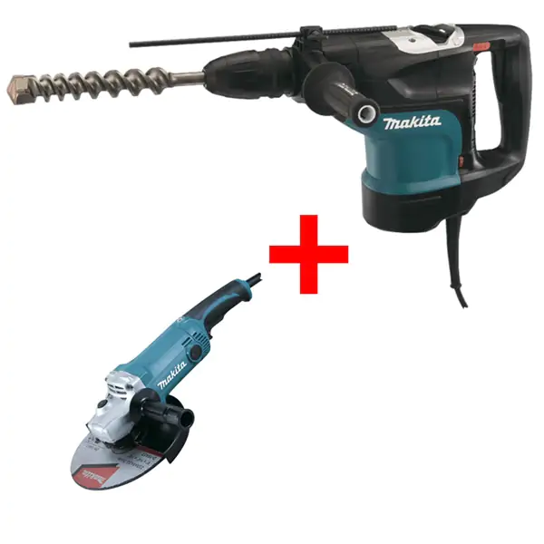 Makita - Čekić-bušilica HR4501C + Ugaona brusilica GA9050