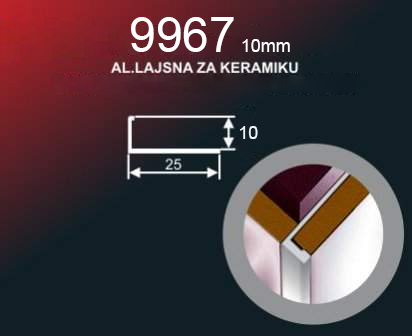 Alu Lajsna 10mm Zl 9967 2.5m