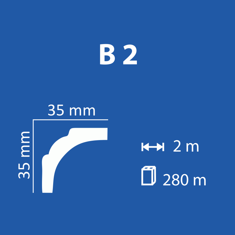 B2 Unutrašnja dekorativna XPS lajsna