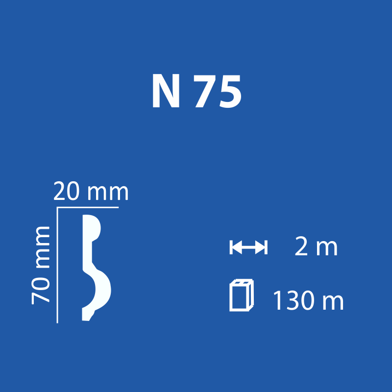N75 Unutrašnja dekorativna XPS lajsna