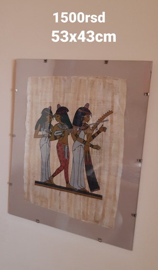 Slika iz Egipta na papirusu zastakljena