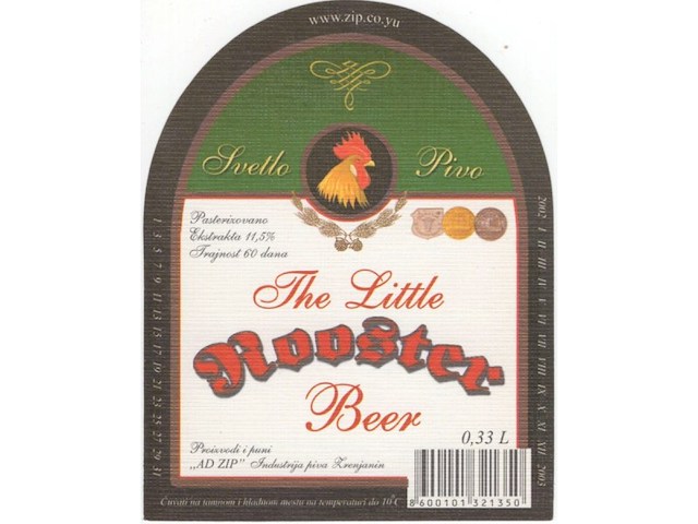 Rooster pivo 0,33l ZIP 2003 - nekorišćena etiketa