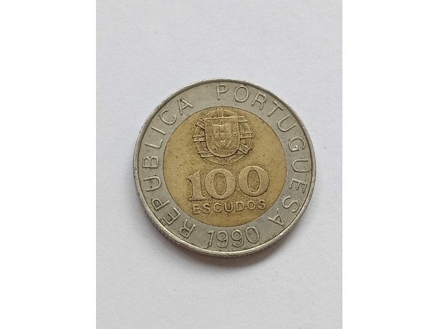 100 Escudos 1990.g - Portugal - Bimetal -