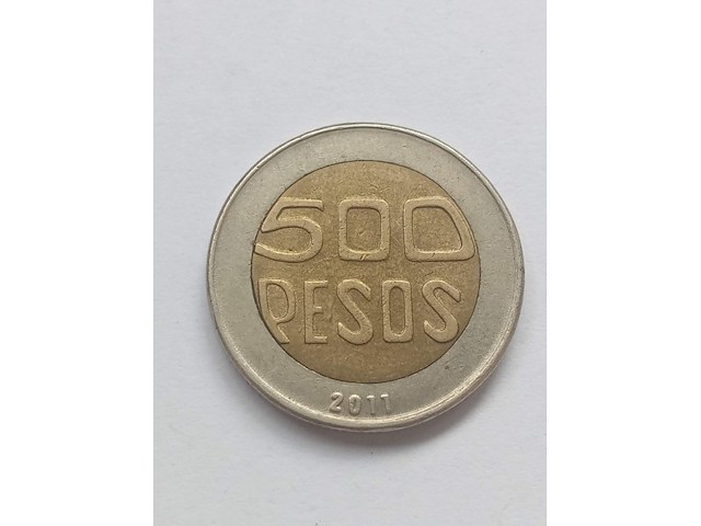500 Pesos 2011.g - Kolumbija - Bimetal -