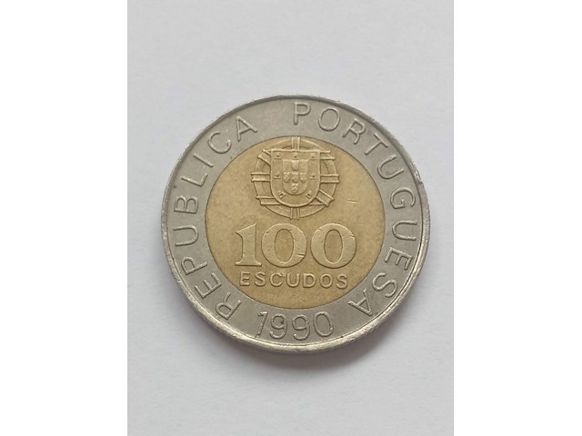 100 Escudos 1990.g - Portugal - Bimetal -