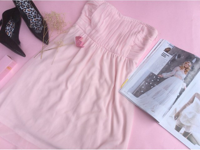Vila pastelno roze haljina Nova sa etiketom Velicina S