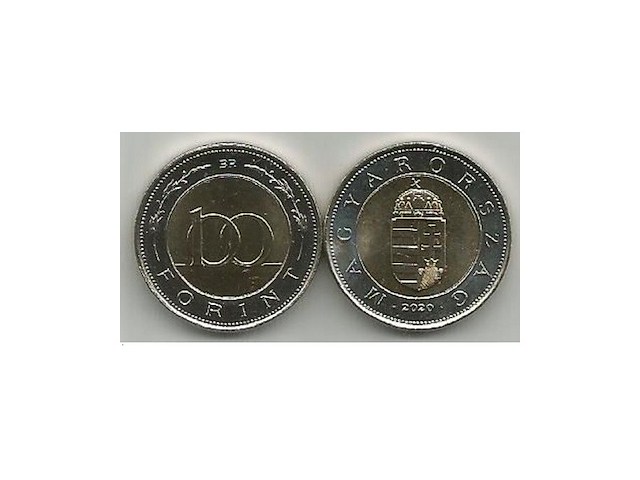Madjarska 100 forint 2020. UNC Bimetal