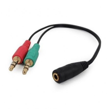 Gembird 3.5mm headphone mic audio Y splitter cable female to 2x3.5mm male adapter CCA-418