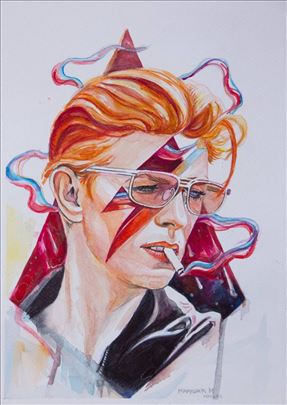 David Bowie - Akvarel slika