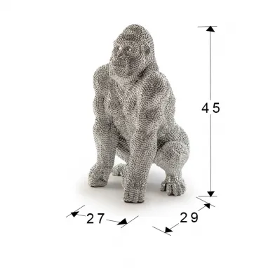 Dekorativna figura Gorila manja srebrna SCHULLER