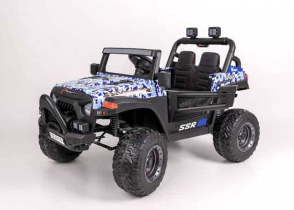 Džip na akumualtor Jeep Brothers Sport sa mekim gumama i kožnim sedištem – plavi, BJ016