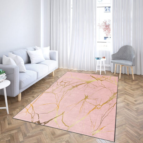 Tepih sa kožnom podlogom 120x180cm – Mermer – roze, TK-1008