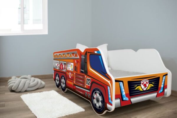 Dečiji krevet sa dušekom 140x70cm truck FIRE TRUCK, 7526