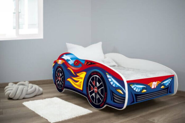 Dečiji krevet sa dušekom 160x80cm (Trkački auto) RED BLUE CAR, 7430