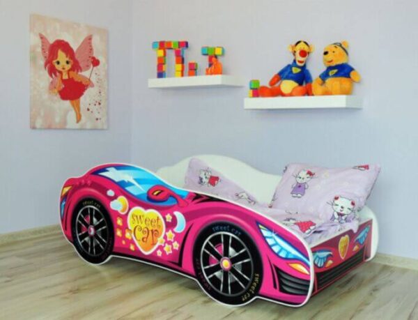 Dečiji krevet sa dušekom 160x80cm SWEET CAR, 74001