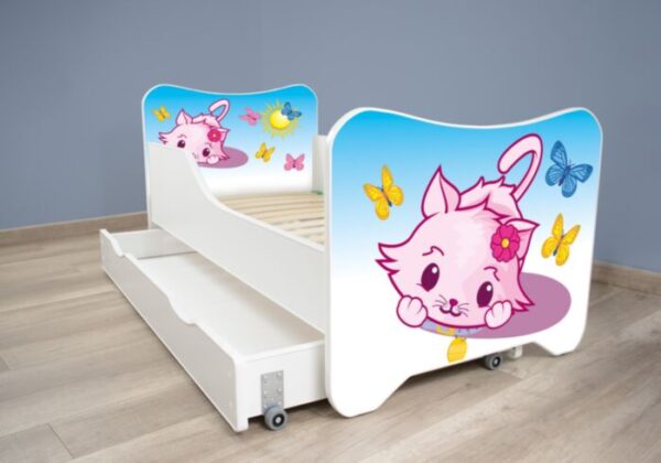 Krevet za decu sa fiokom i dušekom 140x70cm HAPPY KITTY – LITTLE KITTY, 7536F