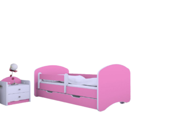 Krevet za decu sa fiokom i dušekom 160X80 HAPPY III ROZE, 7705