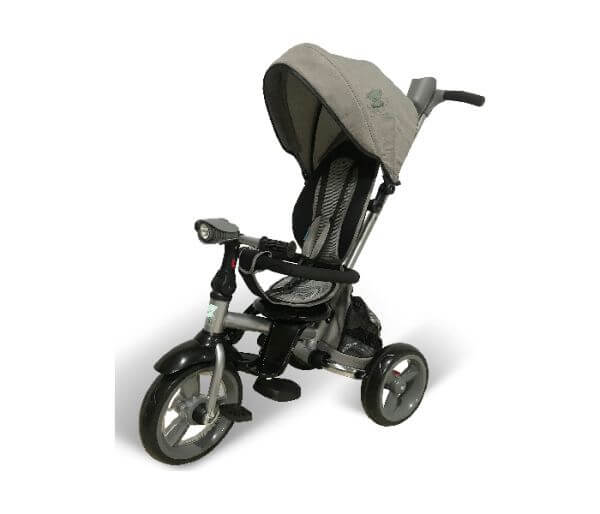 BBO Tricikl za decu T330 Cruiser sa svetlom, obaranjem naslona i rotacijom sedišta – grey