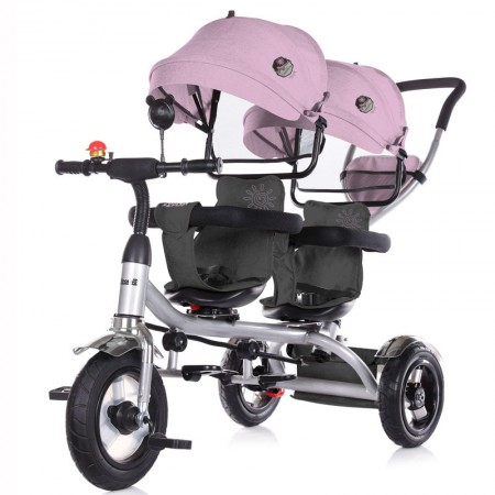 Tricikl za blizance Chipolino 2Play peony pink