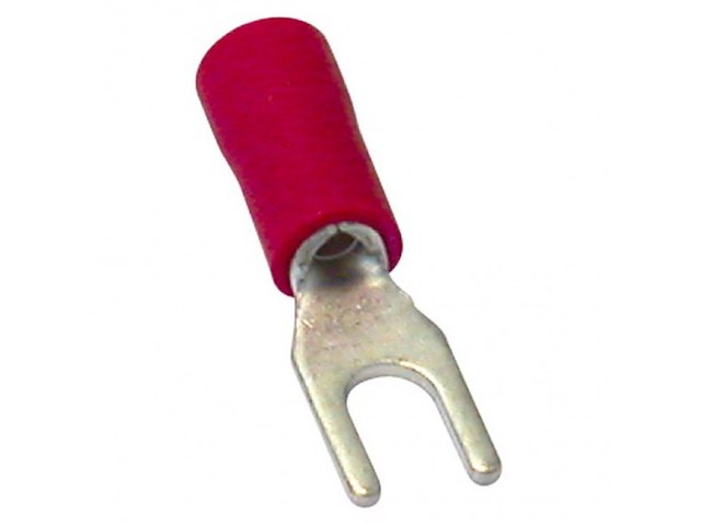Viljuškasta kablovska papučica 5mm crvena-10 komada
