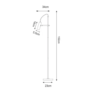 Podna lampa Tenso crna ZUMA LINE