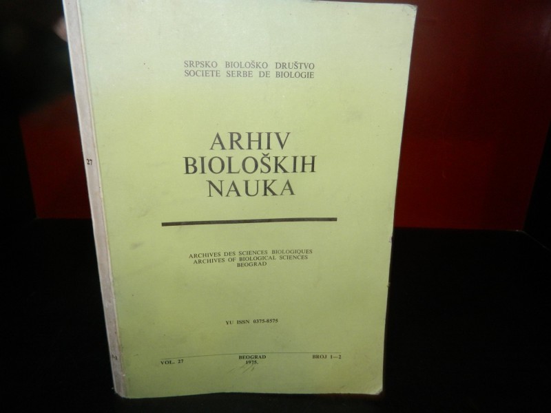 Arhiv bioloških nauka 1-2/1975