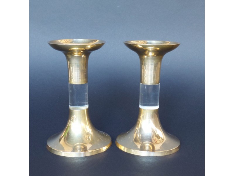 Starinski Svećnjaci, Mesing & Lucite