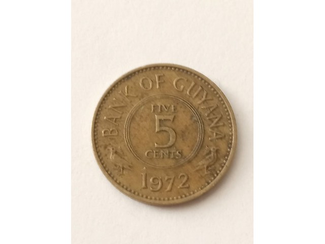 5 Cents 1972.g - Gvajana - Ptica -
