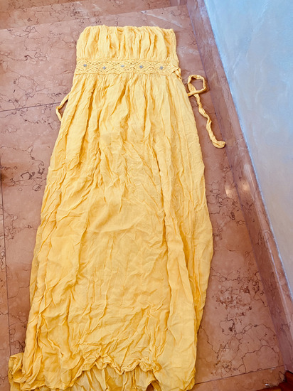 Nova letnja žuta duga haljina size S snizenje