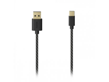 HAMA USB-C 2.0 Kabl, Pozlata, Tkanina, 1.50m