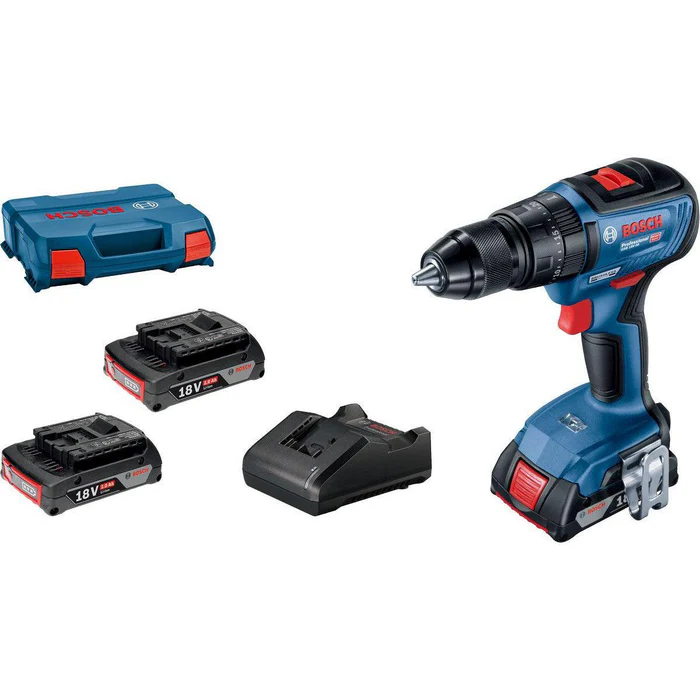 Bosch GSB 18V-50 aku bušilica i šrafilica sa 3x baterija 18V 2,0Ah+ punjač (06019H5121)