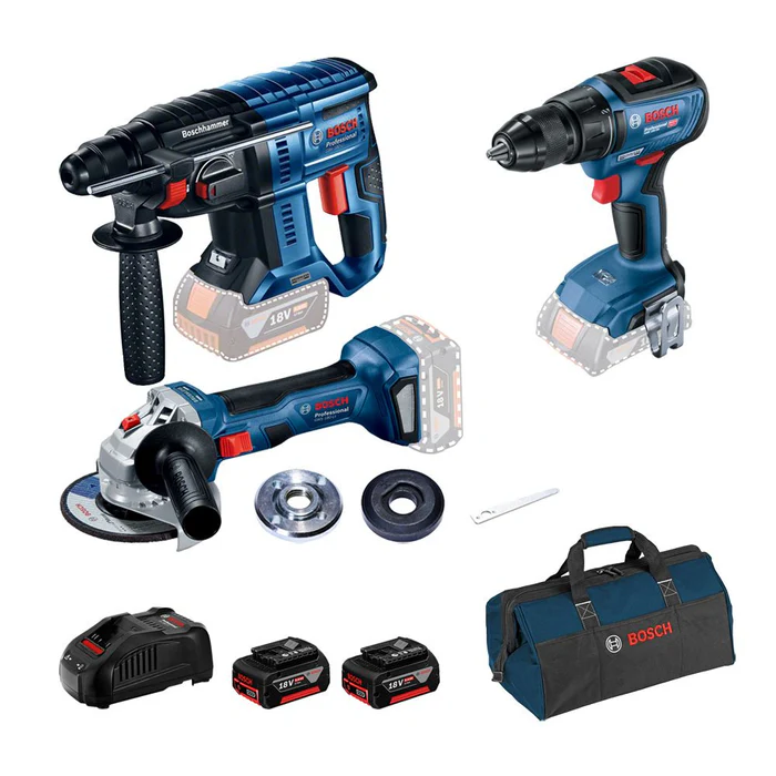 Bosch set aku alata: GBH 180-Li+GSR 18V-50+GWS 180 Li+2x 18V 5,0 Ah+GAL 1880 CV i torba za alat (0615990M32)