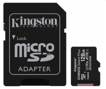 KINGSTON MICRO SD 128GB + 1 adapter Canvas Plus (SDCS2/128GB)ID: EK000228764