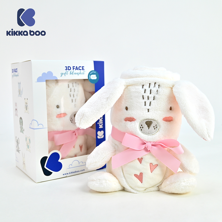 Kikka Boo Bebi ćebence sa 3D vezom u obliku igračke 75x100cm Rabbits in Love KKB50110