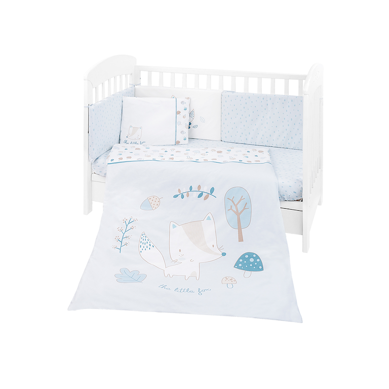 Kikka Boo Posteljina sa ogradicom za bebi krevetac 6 pcs 70x140cm Little Fox KKB60110