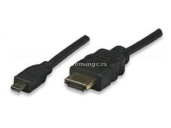 Kabl HDMI (M) - HDMI Mikro-D (M) 1.5m crni