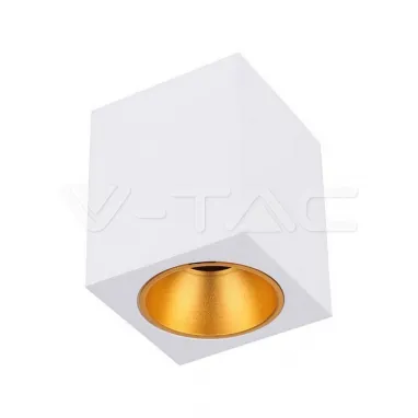 Nadgradna rozetna od metala belo zlatna kvadratna V-TAC