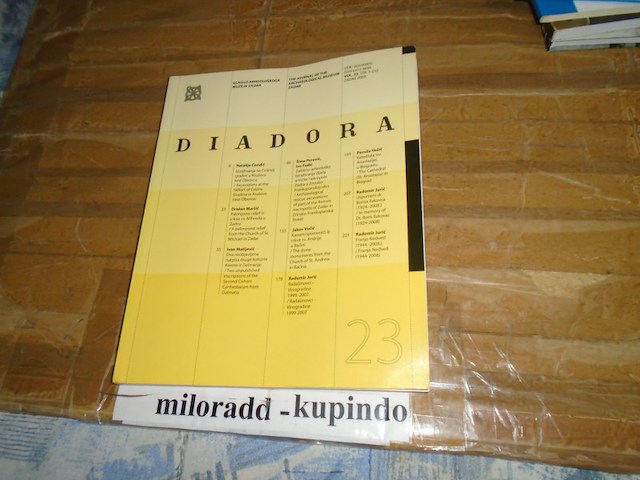 Diadora 23 Glasilo arheoloskoga muzeja Zadar