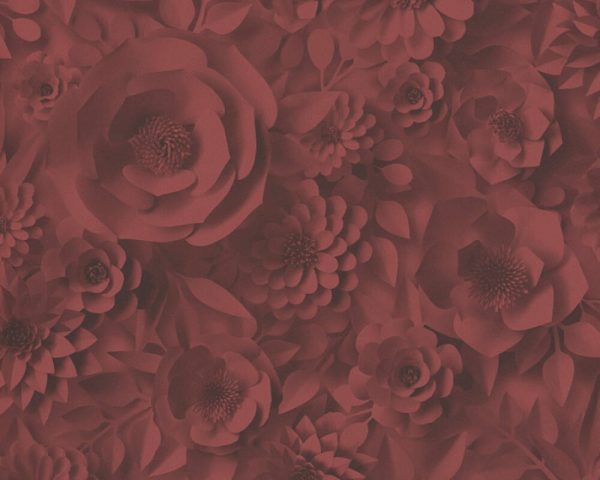 A.S. CRÉATION WALLPAPER «FLORAL, 3D, BLACK, RED» 387183