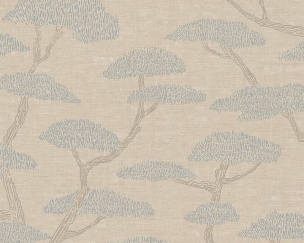 PRIVATE WALLS WALLPAPER «FLORAL, BEIGE, BLUE, GREY, TAUPE» 387411