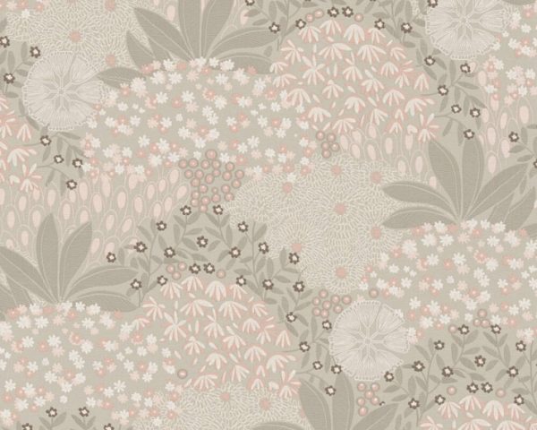 PRIVATE WALLS WALLPAPER «FLORAL, GREY, PINK, WHITE» 387402