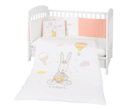 KikkaBoo posteljina sa ogradicom 6 pcs 60/120 Rabbits in Love ( KKB61076 )