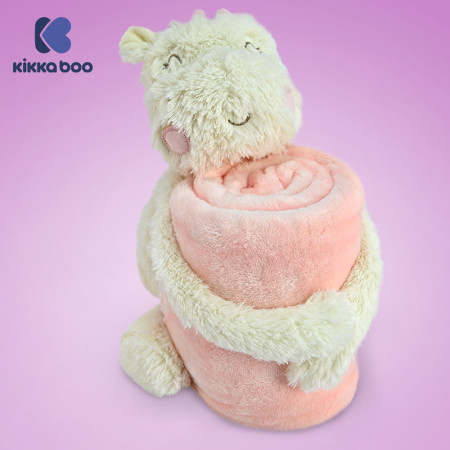 KikkaBoo bebi ćebence sa plišanom igračkom 70x100 Hippo Dreams ( KKB50115 )