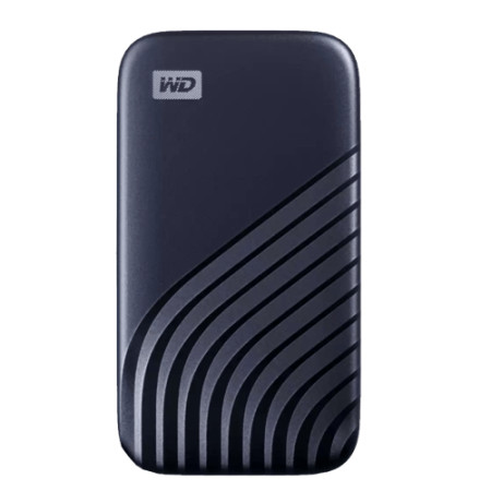 WD 500GB my passport SSD - portable SSD, up to 1050MB/s Read and 1000MB/s write speeds, USB 3.2 gen 2 - midnight blue