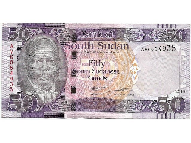 South Sudan 50 pounds 2019. XF