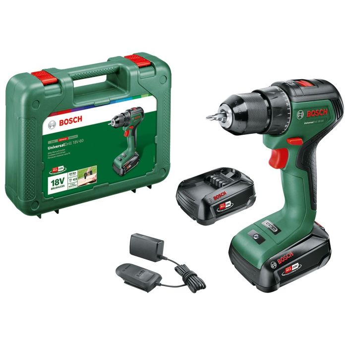 BOSCH UNIVERSALDRILL 18V-60 AKU BUŠILICA ODVRTAČ 2X2,0 AH