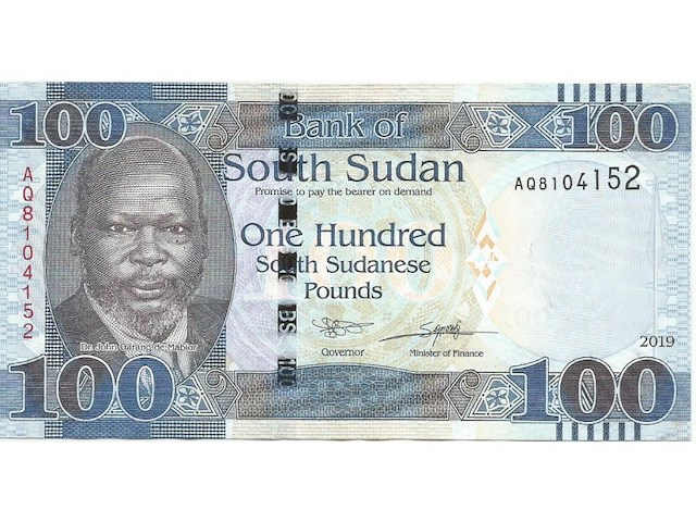 South Sudan 100 pounds 2019. Aunc