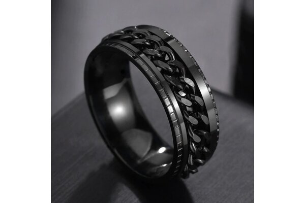 Muški prsten, crni S