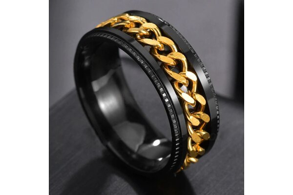 Muški prsten, zlatni M