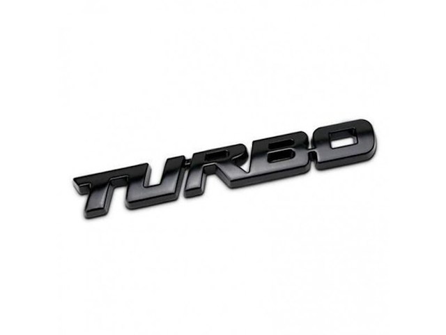 3D metalne nalepnice (car sticker) Turbo, crne
